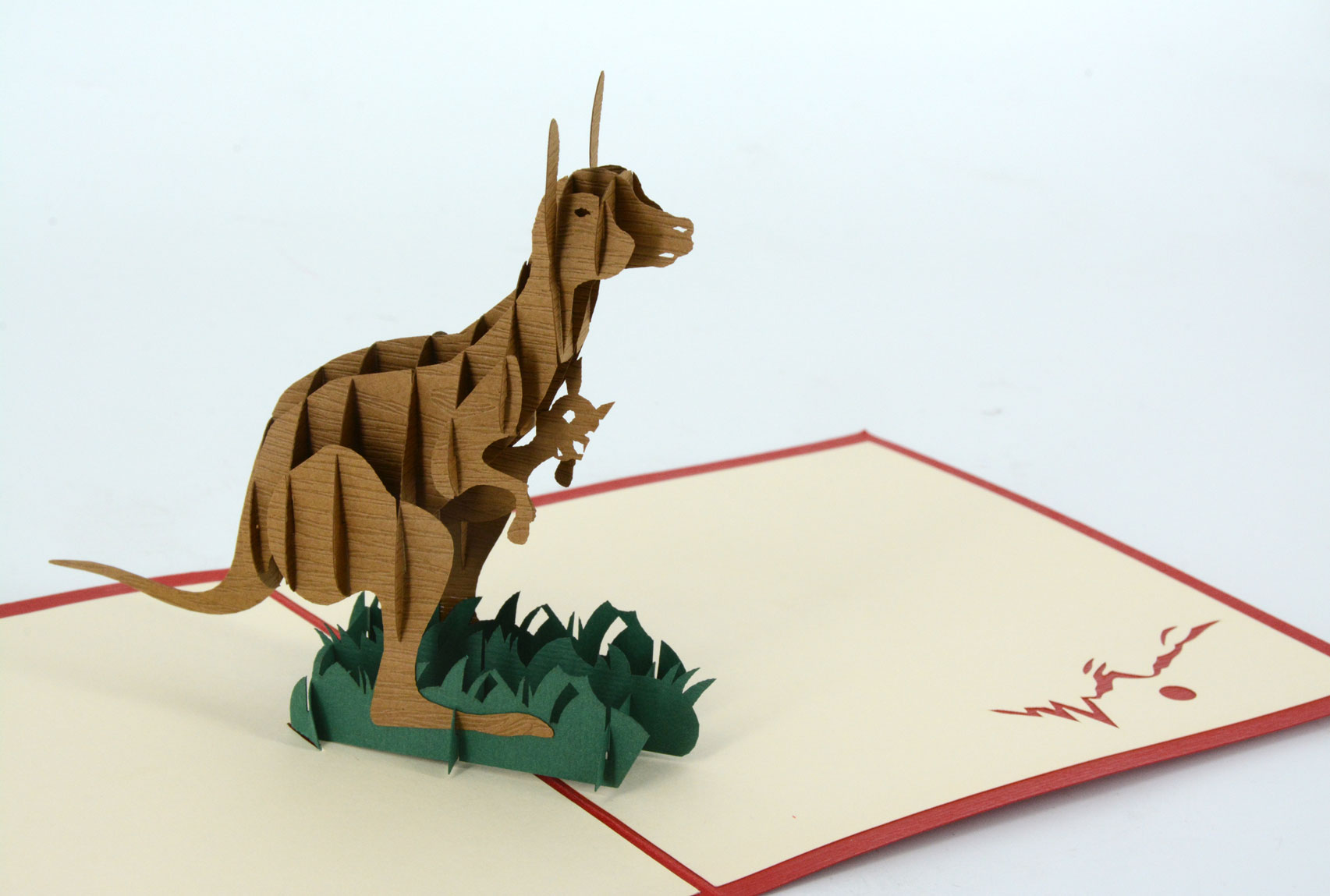 Kangaroo 3D 15x15cm – Henry Pop-Up Cards